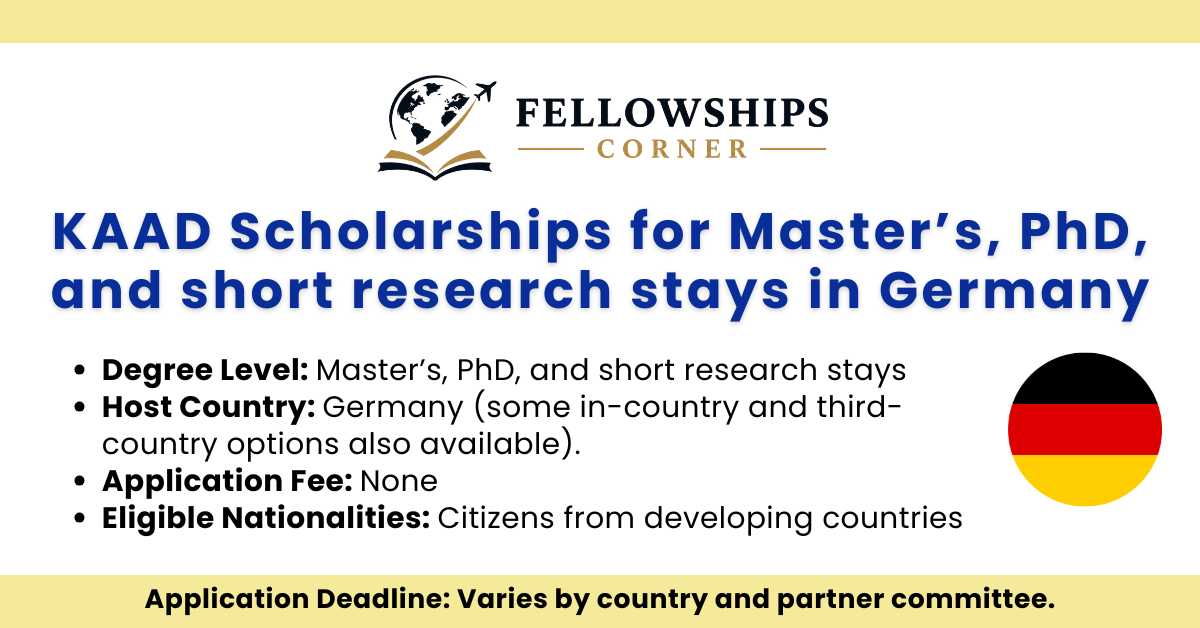 KAAD Scholarships for Master’s, PhD, and short research stays in ...